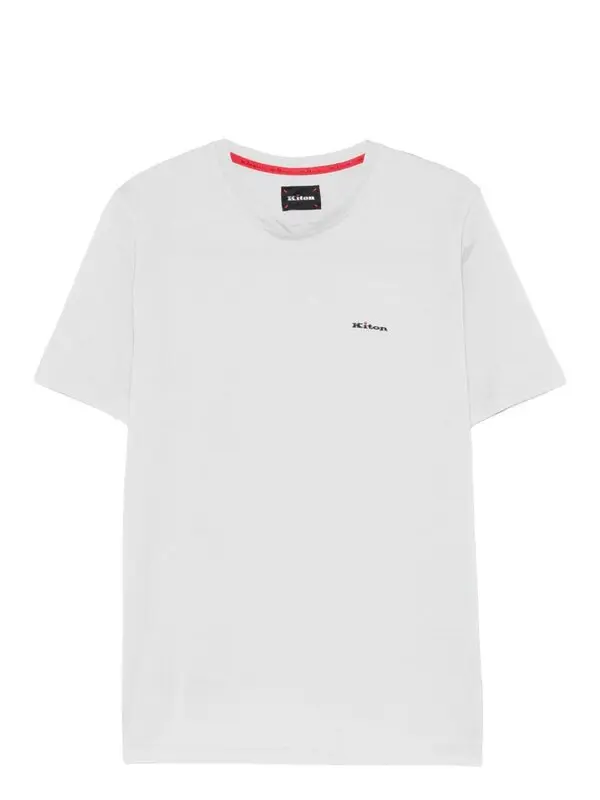 Kiton Logo-embroidered T-shirt - Grey