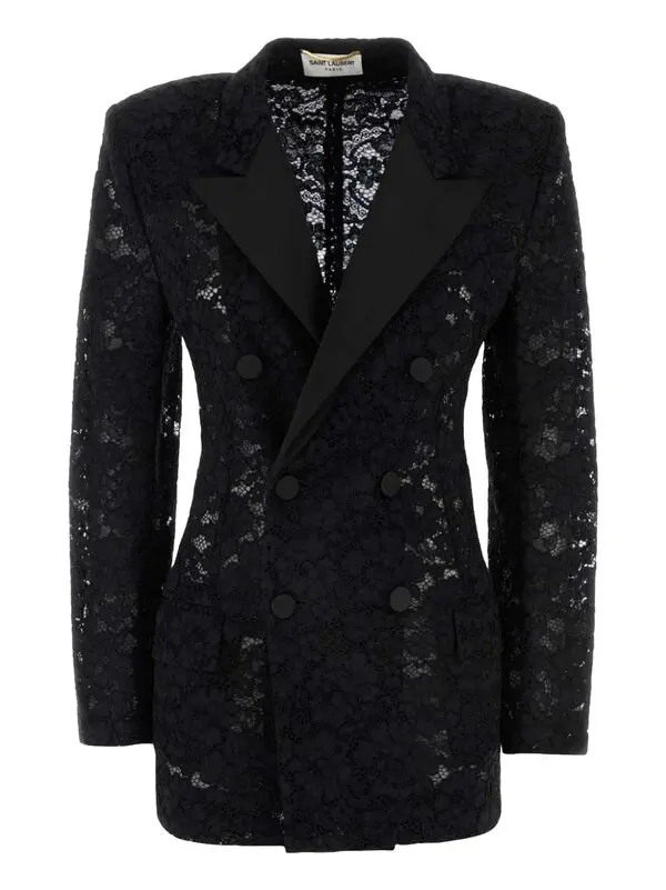 Saint Laurent Double-breasted Tuxedo Jacket - Black