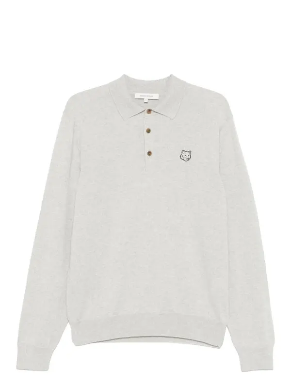 Maison Kitsuné Fox-motif Polo Shirt - Grey