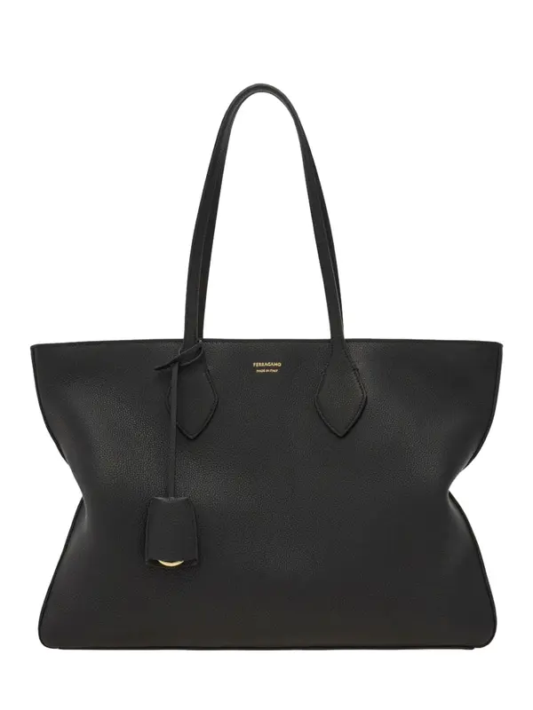 FERRAGAMO Leather Tote Bag - Black