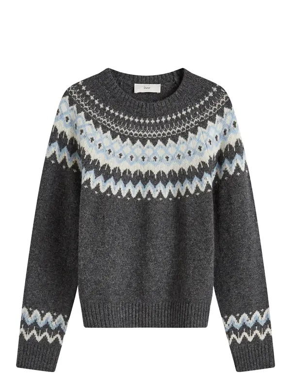 DUNST Fairisle Sweater - Charcoal Grey