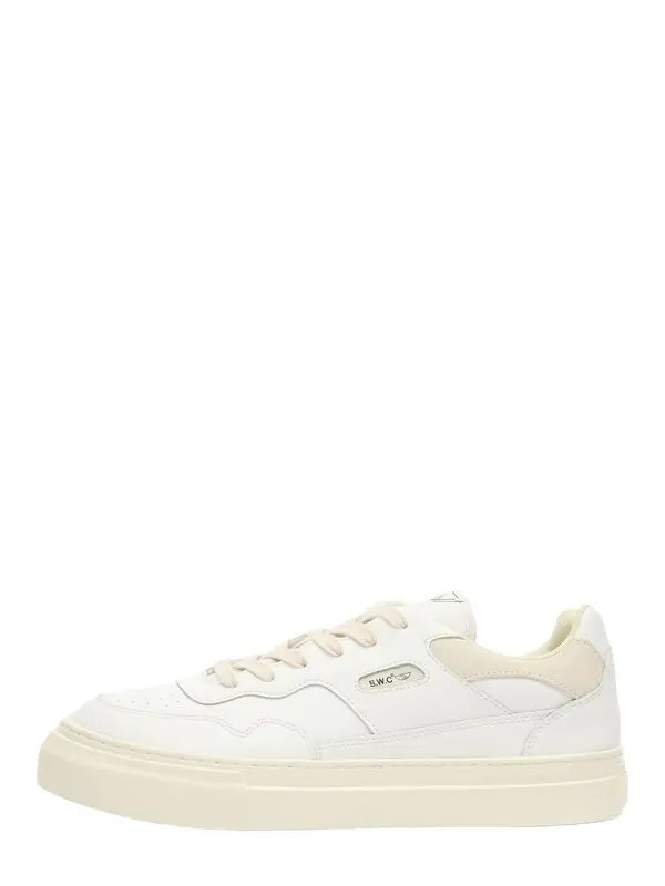 S.W.C STEPNEY WORKERS CLUB Pearl S-strike Leather Sneakers - White/putty