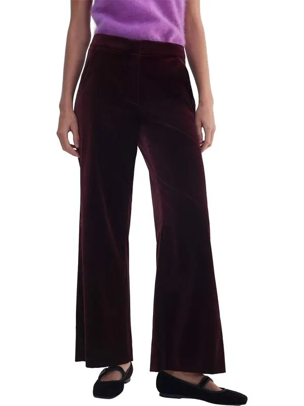 ME+EM Short-length Velvet Trousers - Merlot