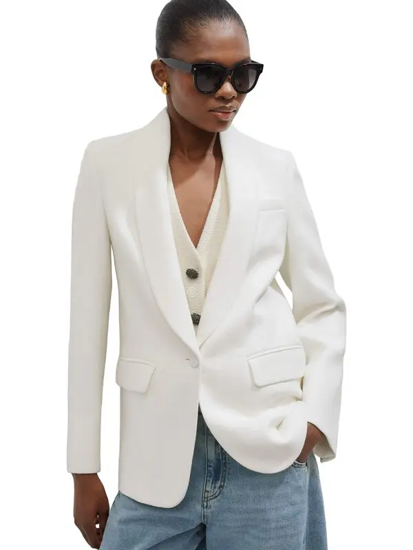 ME+EM Shawl Collar Tux Blazer - Ivory