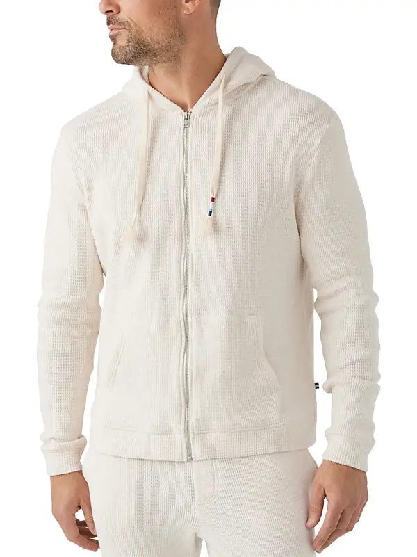 Sol Angeles Marr Thermal Zip Front Hoodie - Oatmeal