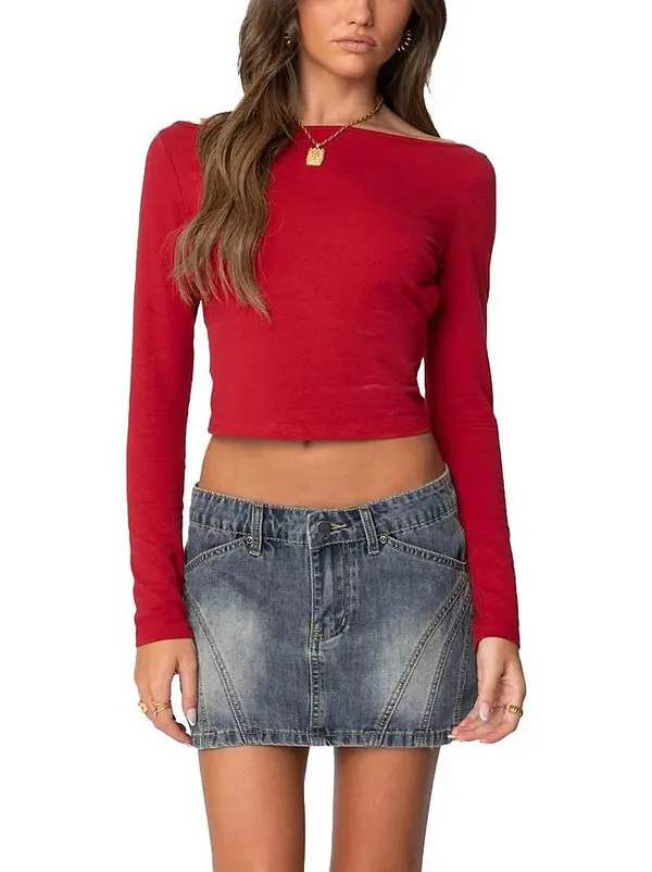 EDIKTED Valentine Open Back Top - Red