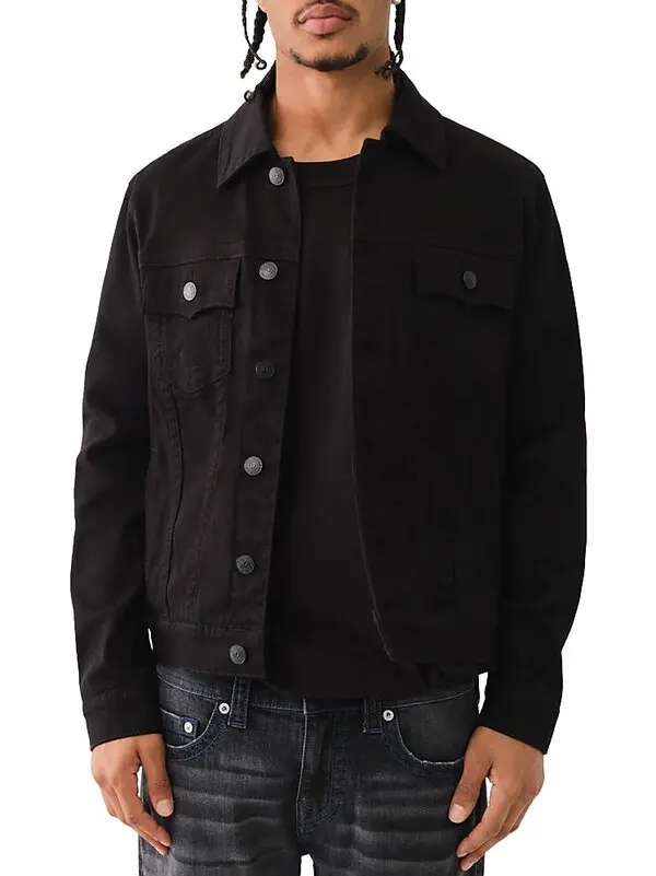 True Religion Cotton Stretch Denim Trucker Jacket - Body