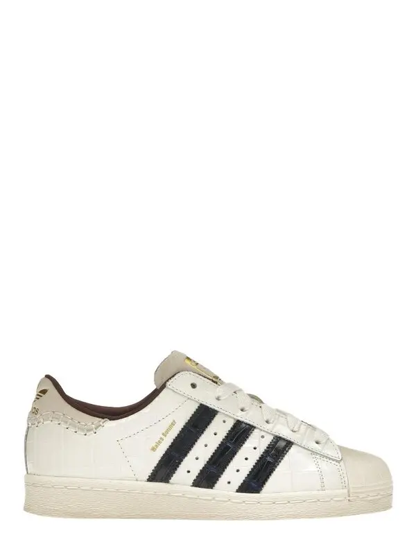 Adidas Superstar Wales Bonner White Croc Sneakers - Wonder White/collegiate Navy Blue/night Red