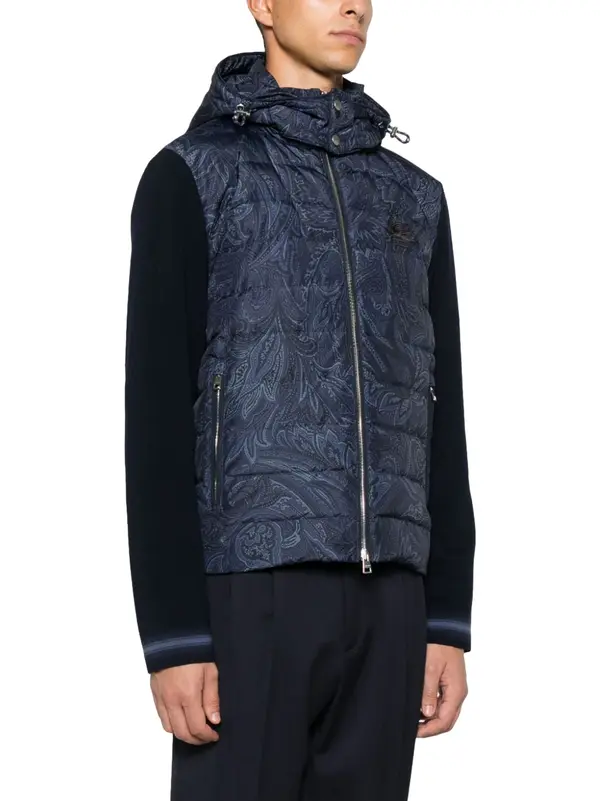 Etro Paisley-print Down Jacket - Blue