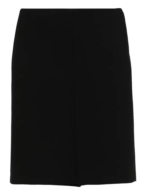 Gucci Wool Crepe Midi Skirt - Black