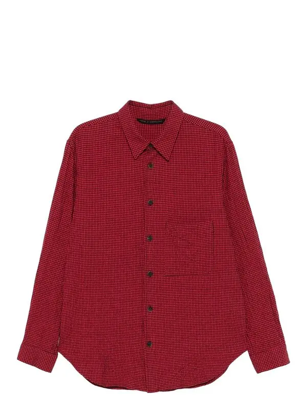 FORME D'EXPRESSION Dogtooth-pattern Shirt - Red
