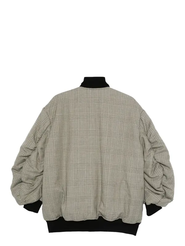 ALESSANDRO VIGILANTE Padded Prince Of Wales Check Bomber Jacket - Neutrals