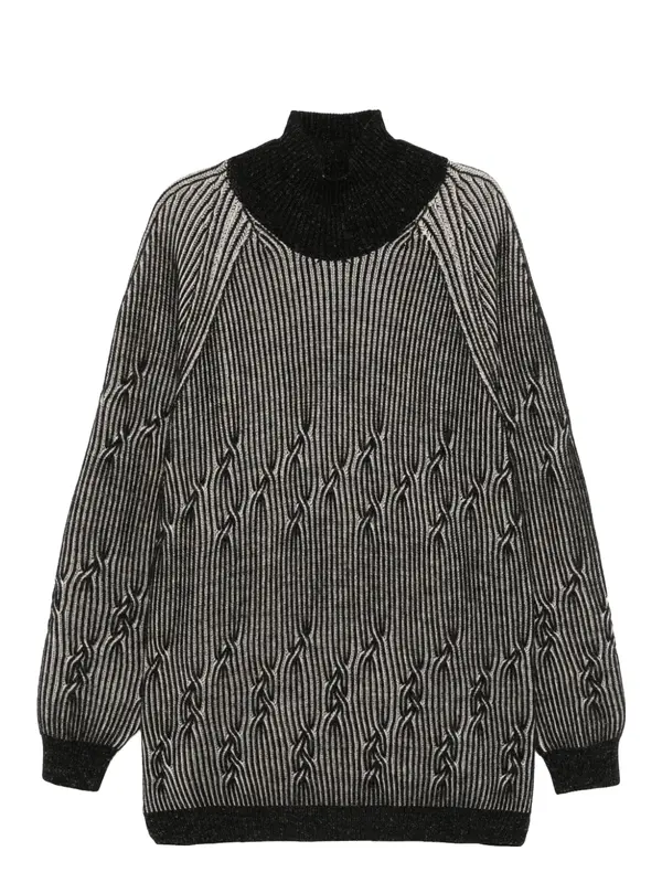 JAN JAN VAN ESSCHE Cable-knit Turtleneck Sweater - Grey