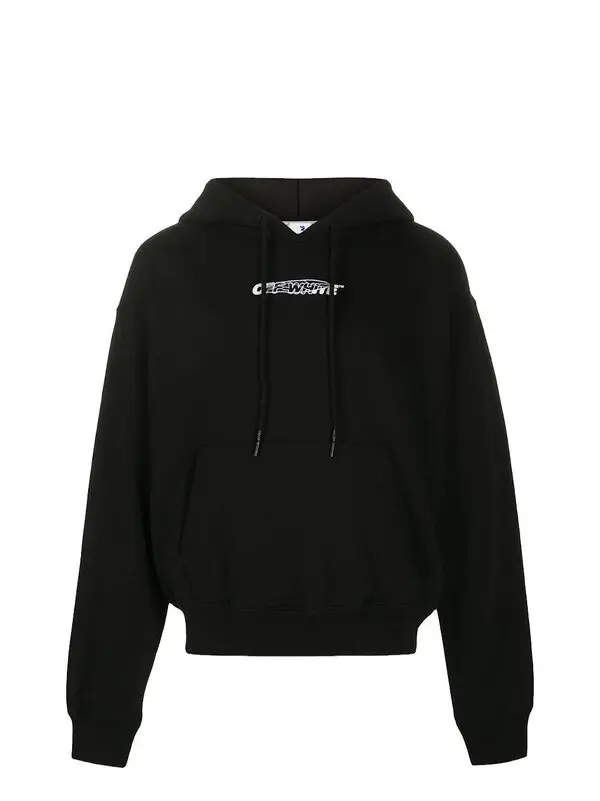 Off-White Oversize Fit Painters Hoodie - Black/white