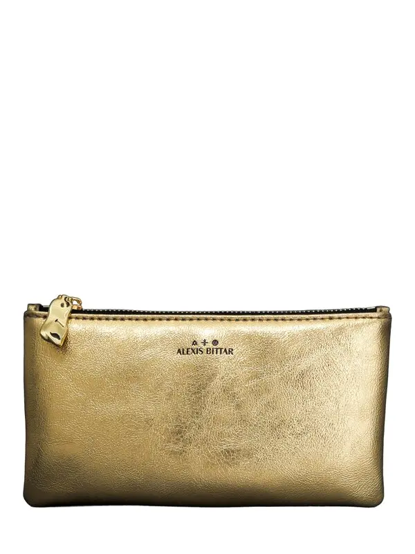 Alexis Bittar Metallic Zipper Pouch - Gold