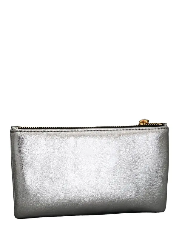 Alexis Bittar Metallic Zipper Pouch - Silver