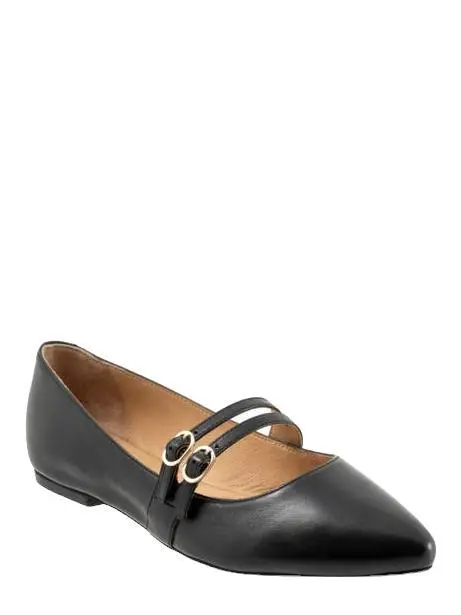 Trotters Emerald Pointed Toe Mary Jane Flat - Black