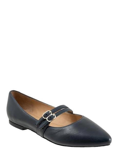 Trotters Emerald Pointed Toe Mary Jane Flat - Navy
