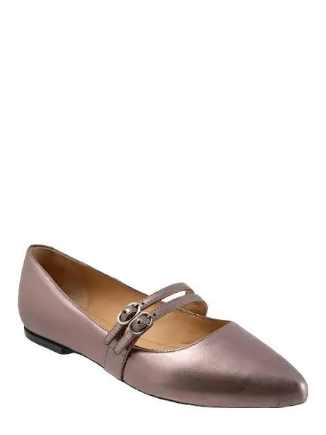 Trotters Emerald Pointed Toe Mary Jane Flat - Rose Pewter