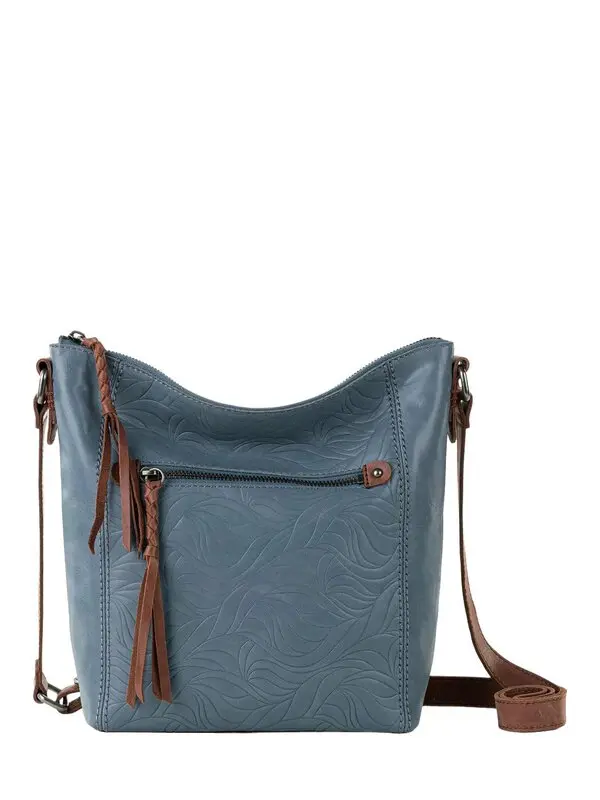 THE SAK Ashland Leather Crossbody Bag - Maritime Wave Emboss