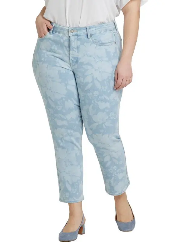 NYDJ Marilyn Floral Crop Straight Leg Jeans - Marian Annabella Print