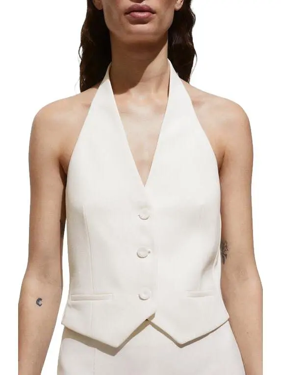 Mango Halter Vest - Ecru