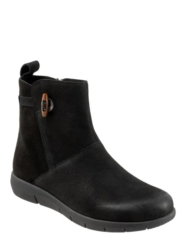 Softwalk Adelaide Bootie - Black Nubuck