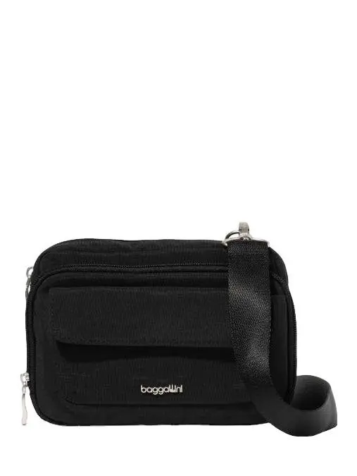 BAGGALLINI Modern Double Zip Crossbody Bag - Black