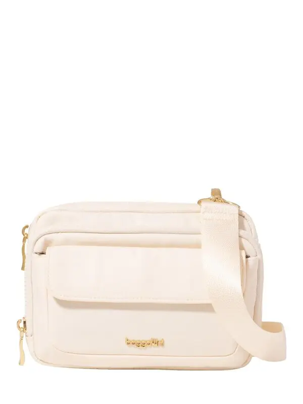 BAGGALLINI Modern Double Zip Crossbody Bag - Coconut Twill