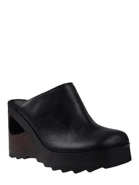 CANDIE'S Nichola Platform Wedge Clogs - Black