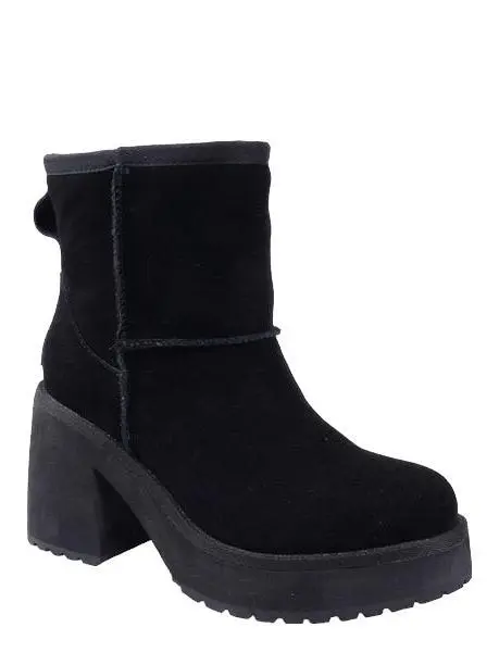CANDIE'S Luccia Platform Bootie - Black Suede