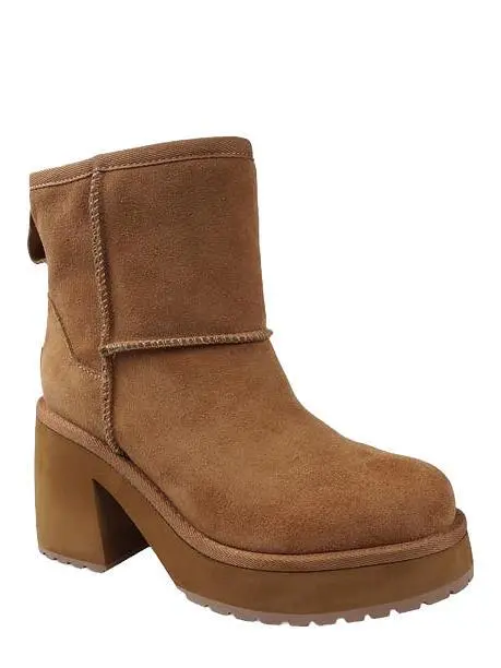 CANDIE'S Luccia Platform Bootie - Natural Suede