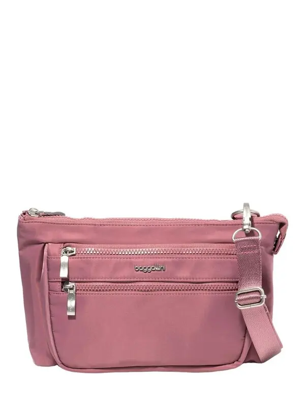 BAGGALLINI Pocket Belt Bag Convertible Crossbody Waist Pack - Mauve Twill