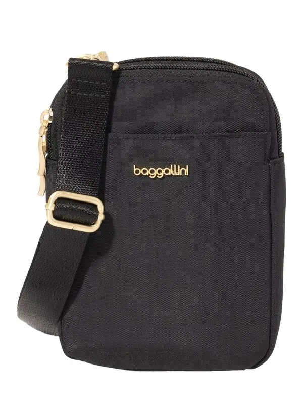 BAGGALLINI Modern Take Two Rfid Crossbody Bag - Black With Gold Hardware