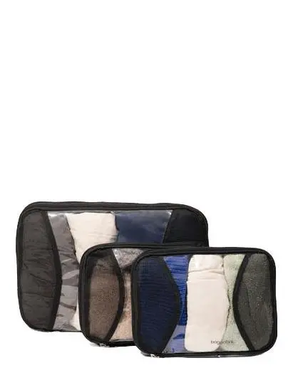 BAGGALLINI 3-piece Compression Packing Cubes Travel Set - Black