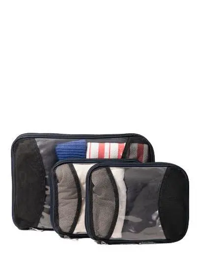 BAGGALLINI 3-piece Compression Packing Cubes Travel Set - French Navy