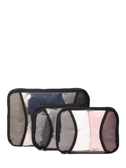 BAGGALLINI 3-piece Compression Packing Cubes Travel Set - Midnight Blossom