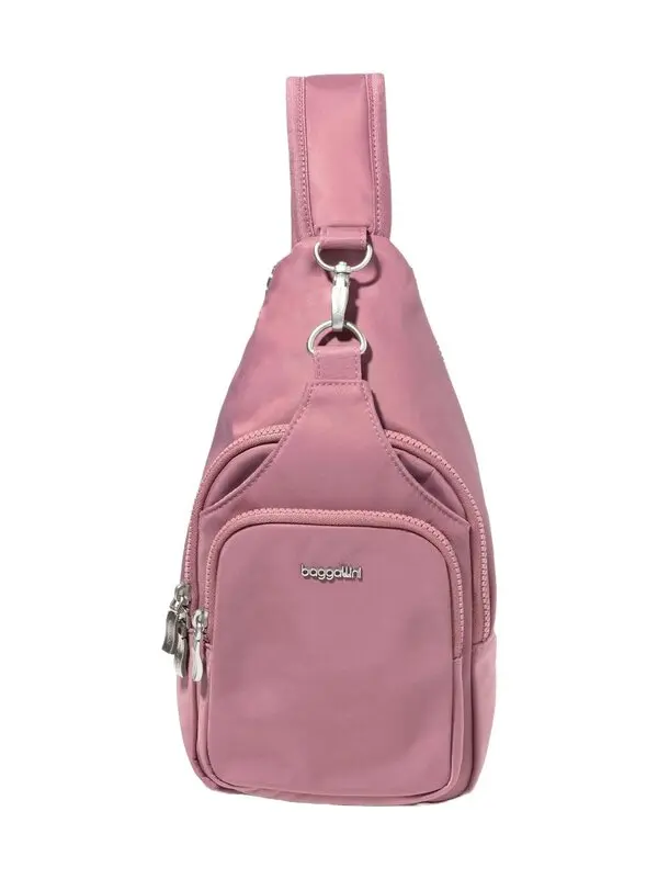 BAGGALLINI Central Park Sling Bag - Mauve Twill