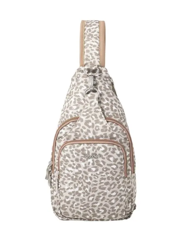 BAGGALLINI Central Park Sling Bag - Mocha Cheetah Print