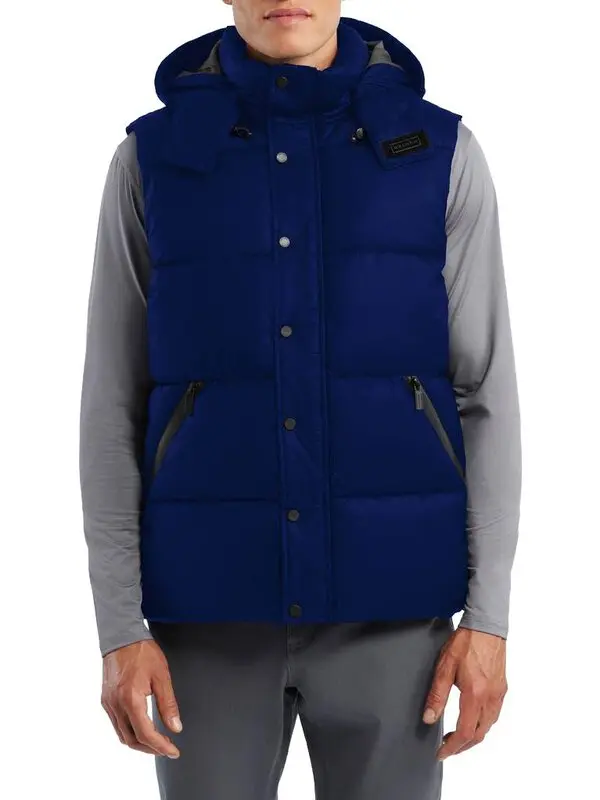 Hunter Water Repellent Quilted Puffer Vest With Removable Hood - Oceano
