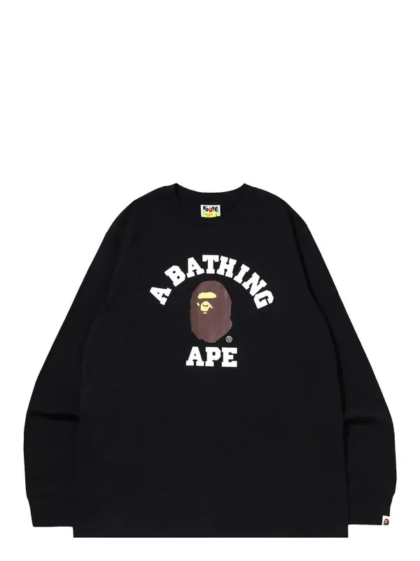 A BATHING APE College Long-sleeve Tee - Black