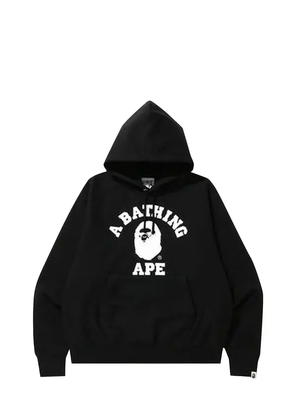 BAPE Relaxed Classic College Pullover Hoodie - Black