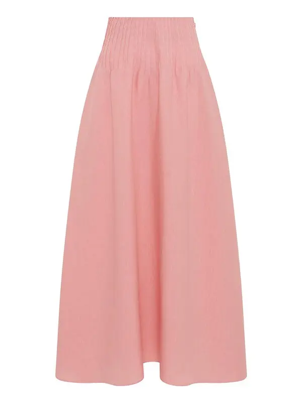 Gabriela Hearst Penelope Linen Midi Skirt - Pink
