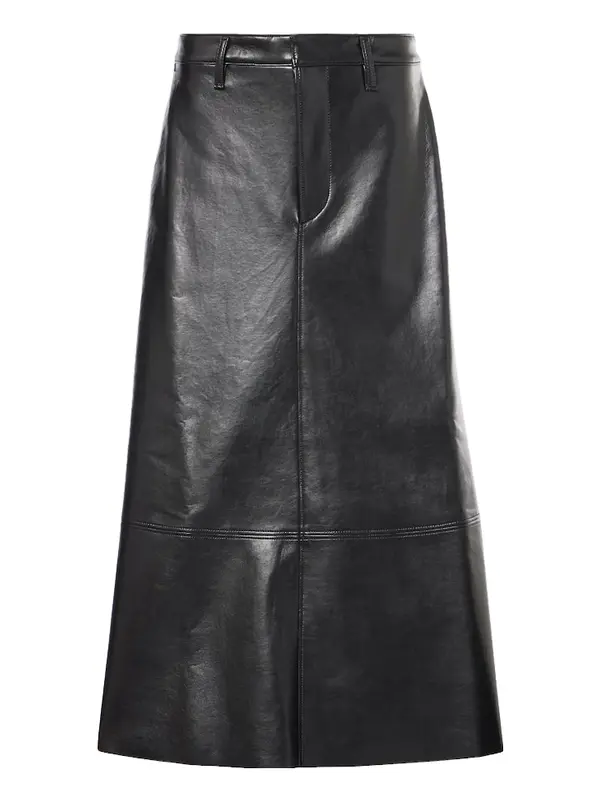 Citizens Of Humanity Cassia Faux Leather Midi Skirt - Black