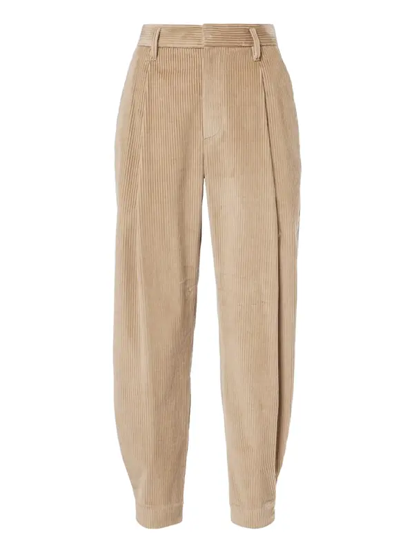 Brunello Cucinelli High-rise Cropped Pants - Beige
