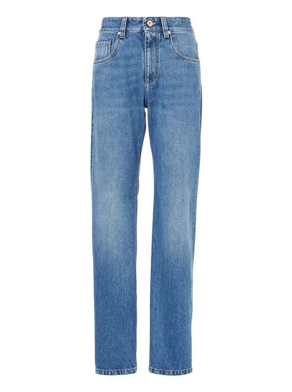 Brunello Cucinelli High-rise Straight Jeans - Blue