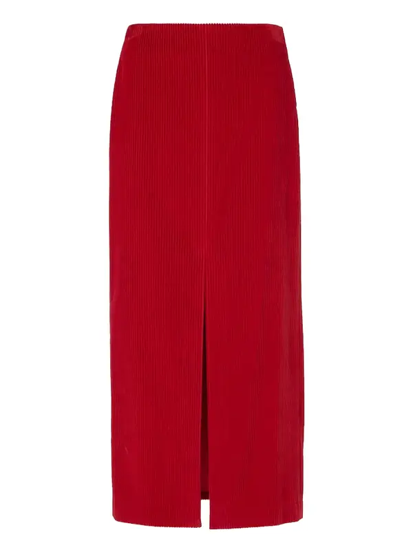 Brunello Cucinelli Cotton Midi Skirt - Red