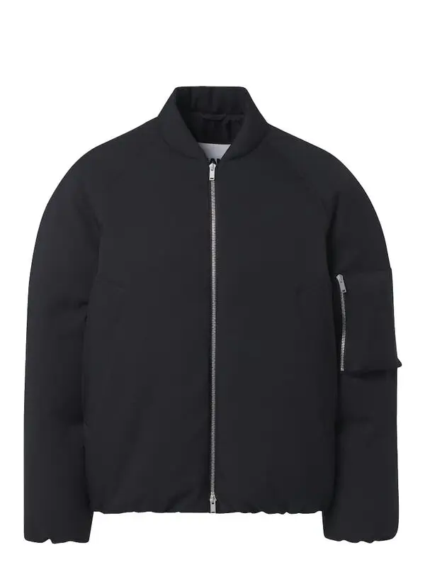 JIL SANDER Oversized Gabardine Down Jacket - Black