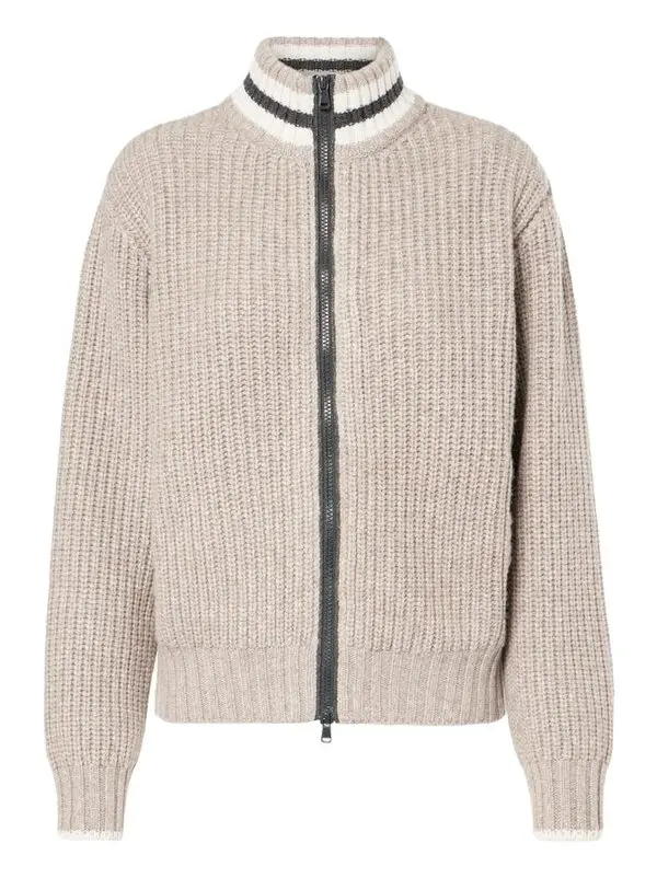 Brunello Cucinelli Wool Zip-up Cardigan - Grey