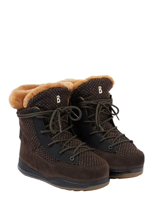Bogner Verbier Shearling-trimmed Ankle Boots - Brown